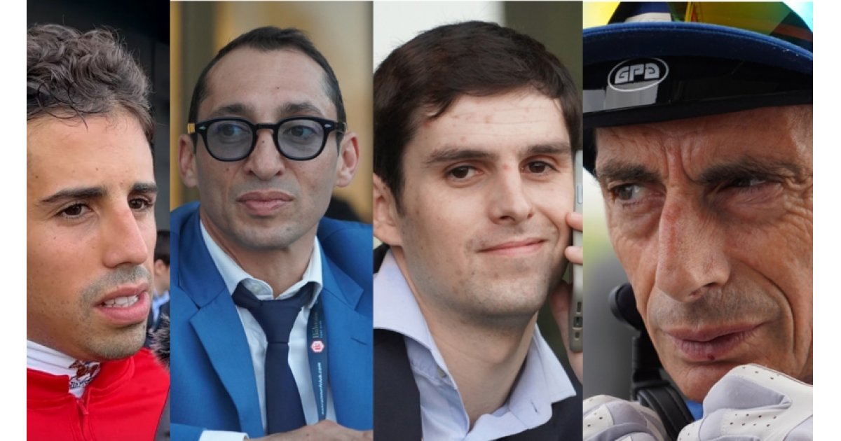 Les 4 jockeys français à Bahrein : G.Mosse, M.Pelletan, S.Ladjadj et S ...